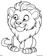 Cute Lion Coloring Page