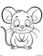 Cute Mouse Coloring Page