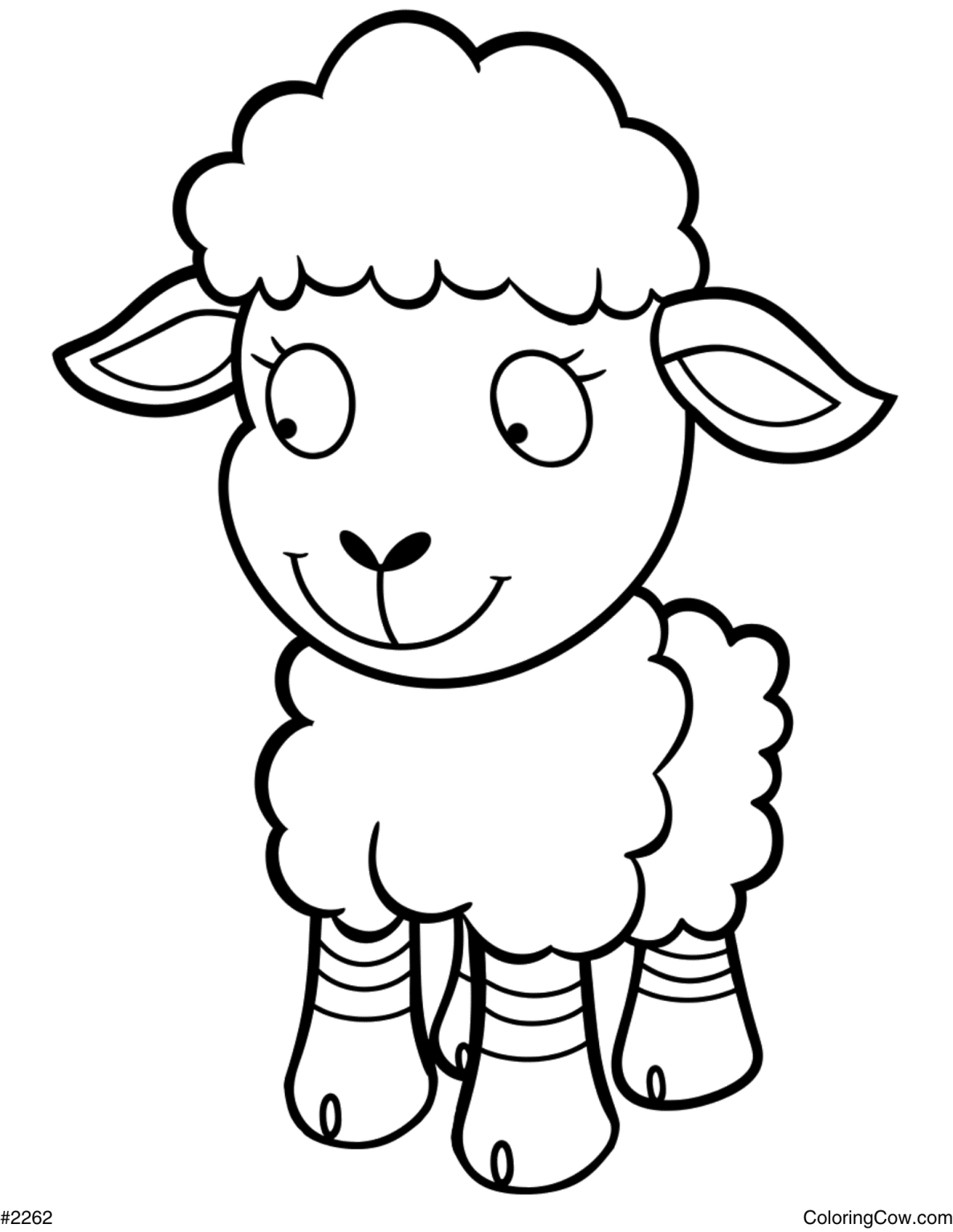 Cute Sheep Coloring Page