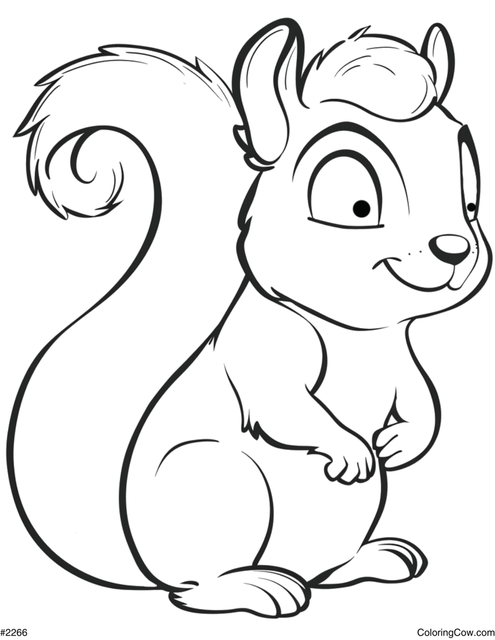 Cute Squirrel Coloring Page