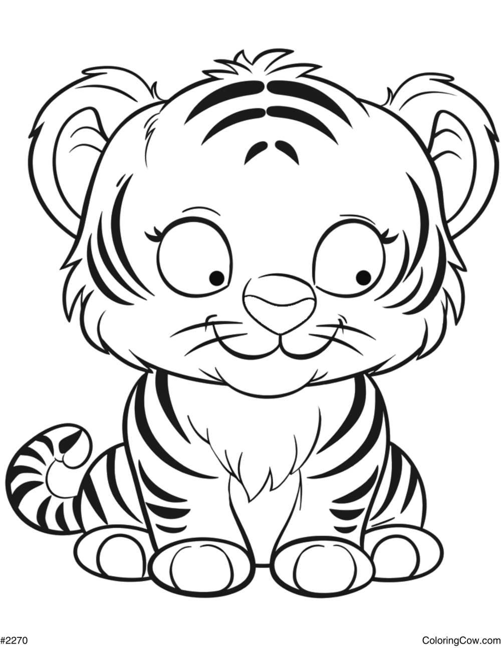 Cute Tiger Coloring Page