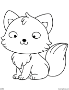 Easy Cat Coloring Page