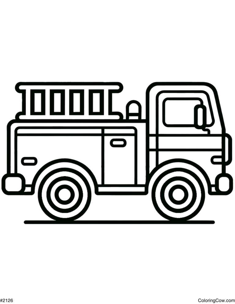 Easy Fire Truck Coloring Page