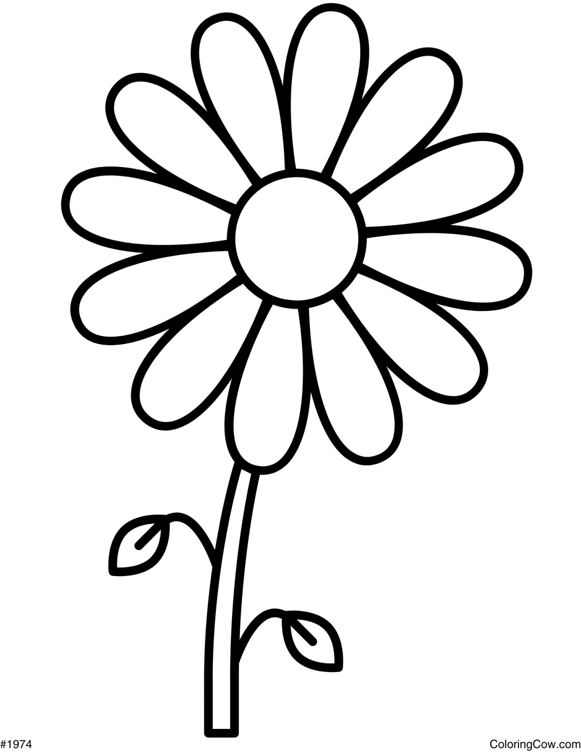 Easy Flower Coloring Page