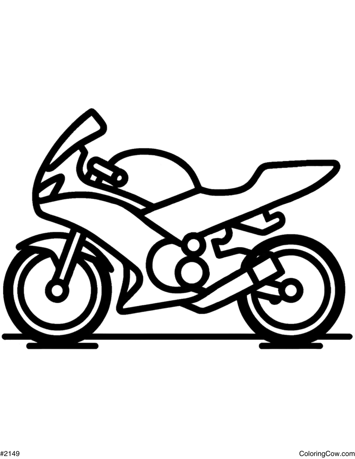 Easy Motorcycle Coloring Page