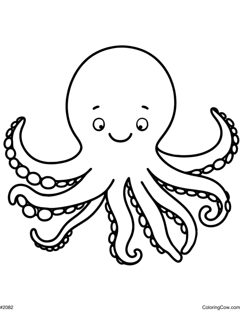 Easy Octopus Coloring Page