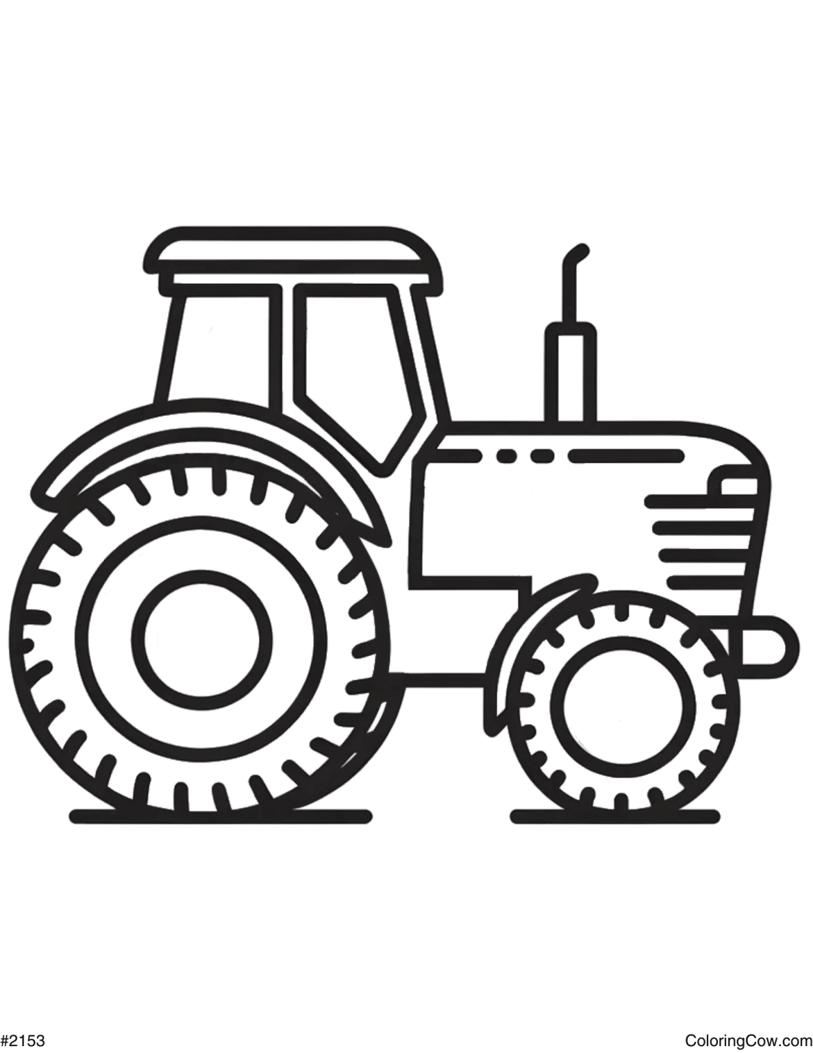 Easy Tractor Coloring Page