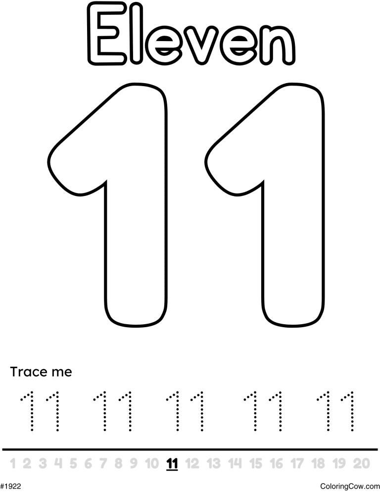 Number 11 Coloring Page