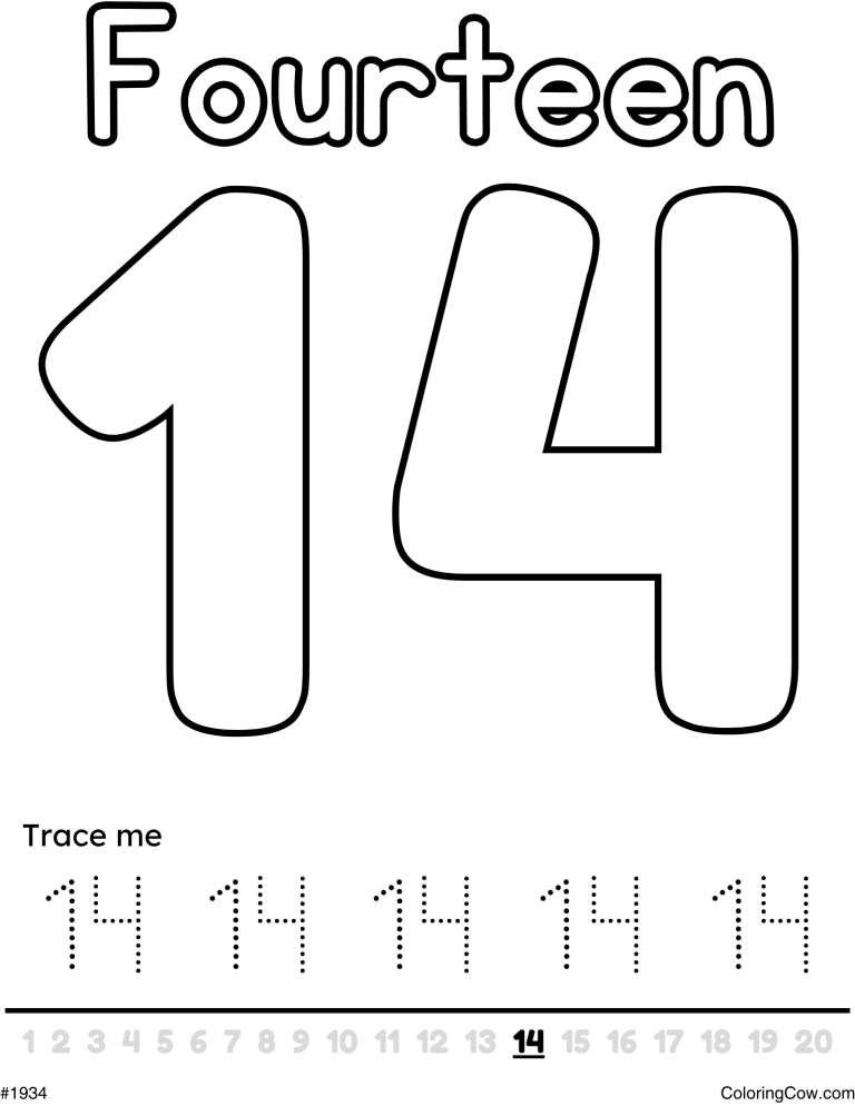 Number Coloring Pages - Coloring Cow