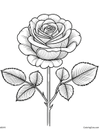 Realistic Flower Coloring Page