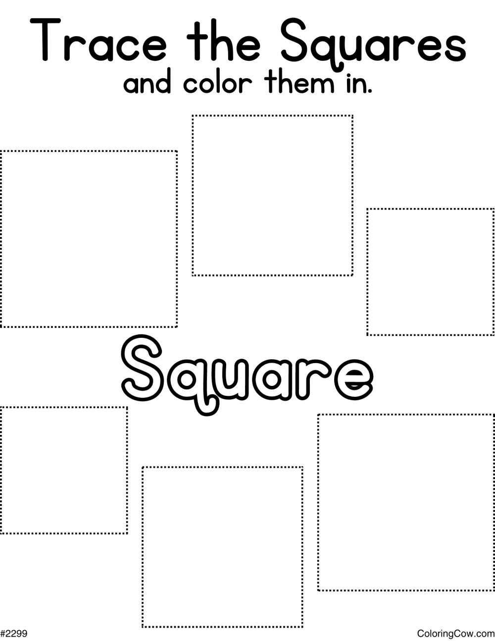 Trace the Squares Coloring Page