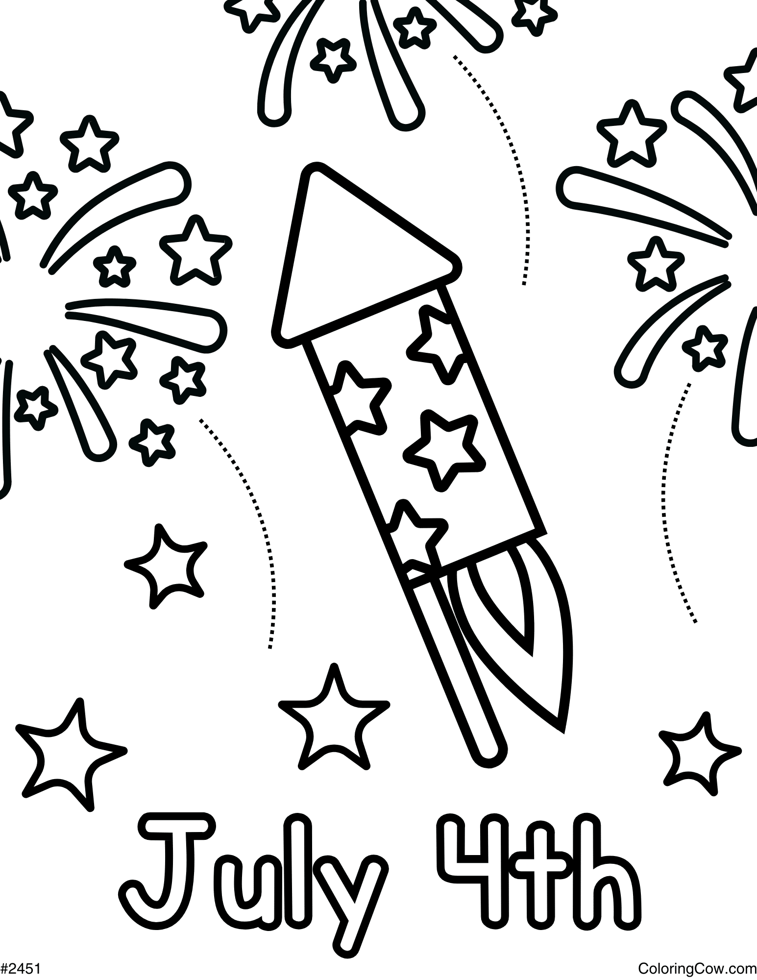 4th Of July Firework Coloring Page