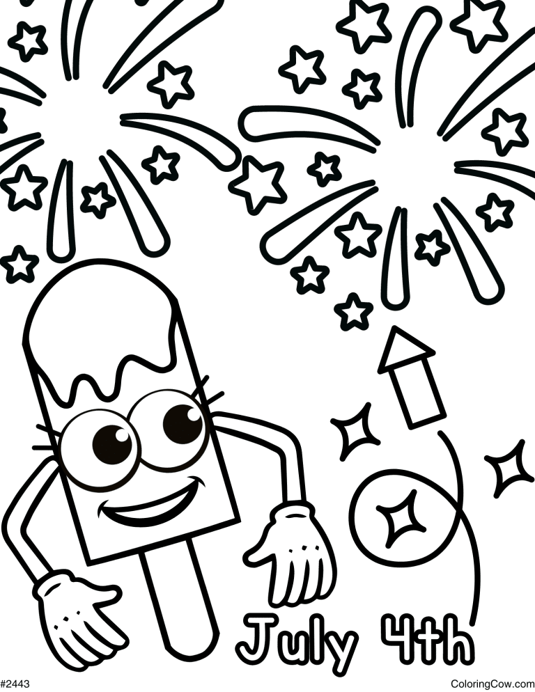 Happy 4th of July Coloring Page