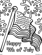 Happy 4th of July Coloring Page