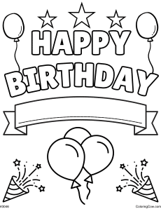 Happy Birthday Nana Coloring Page