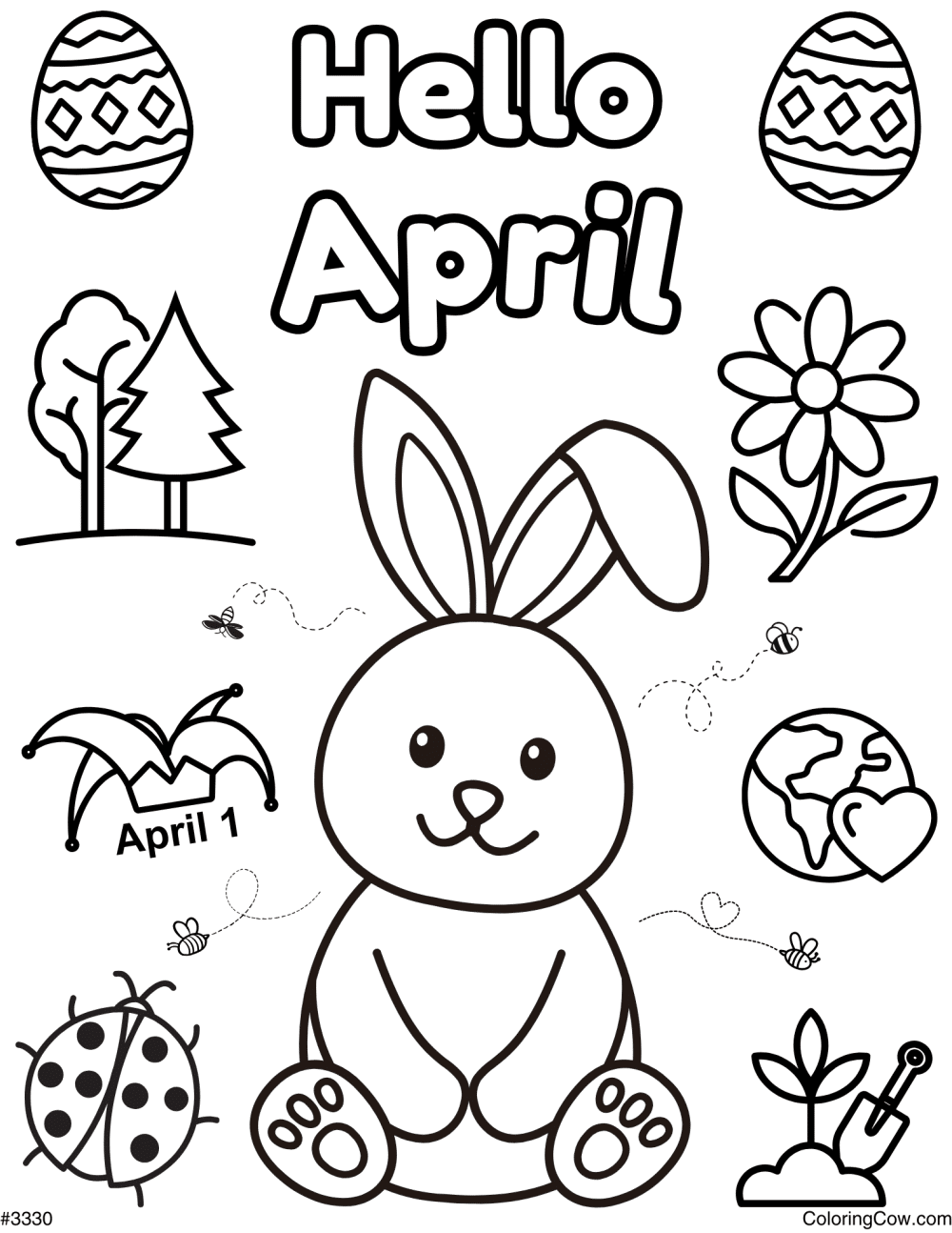 Hello April Coloring Page