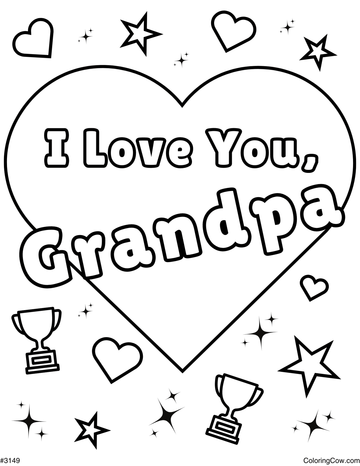 I Love You Grandpa Coloring Page