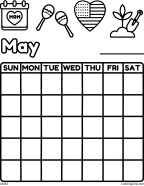 May Calendar Coloring Page