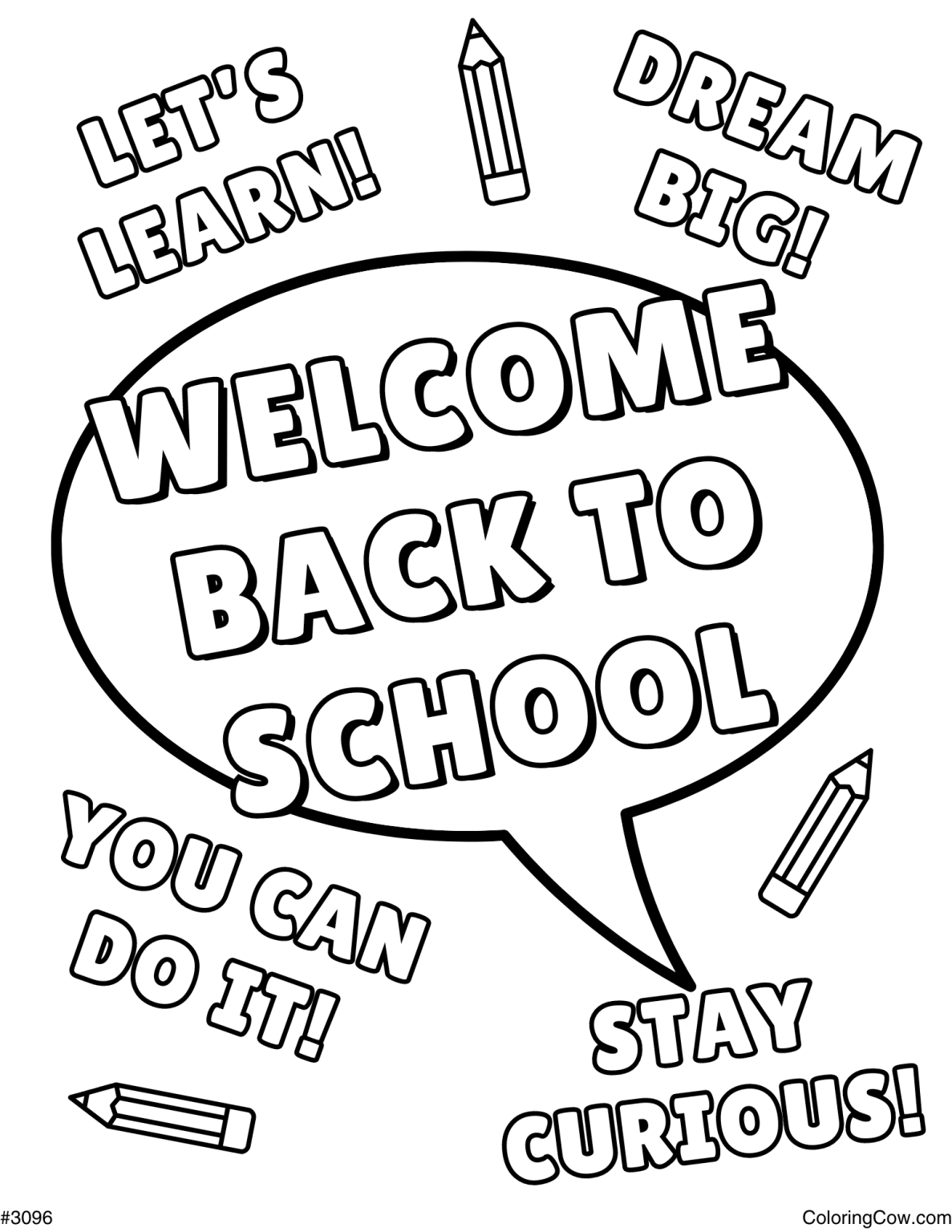 Welcome Back to School Coloring Page