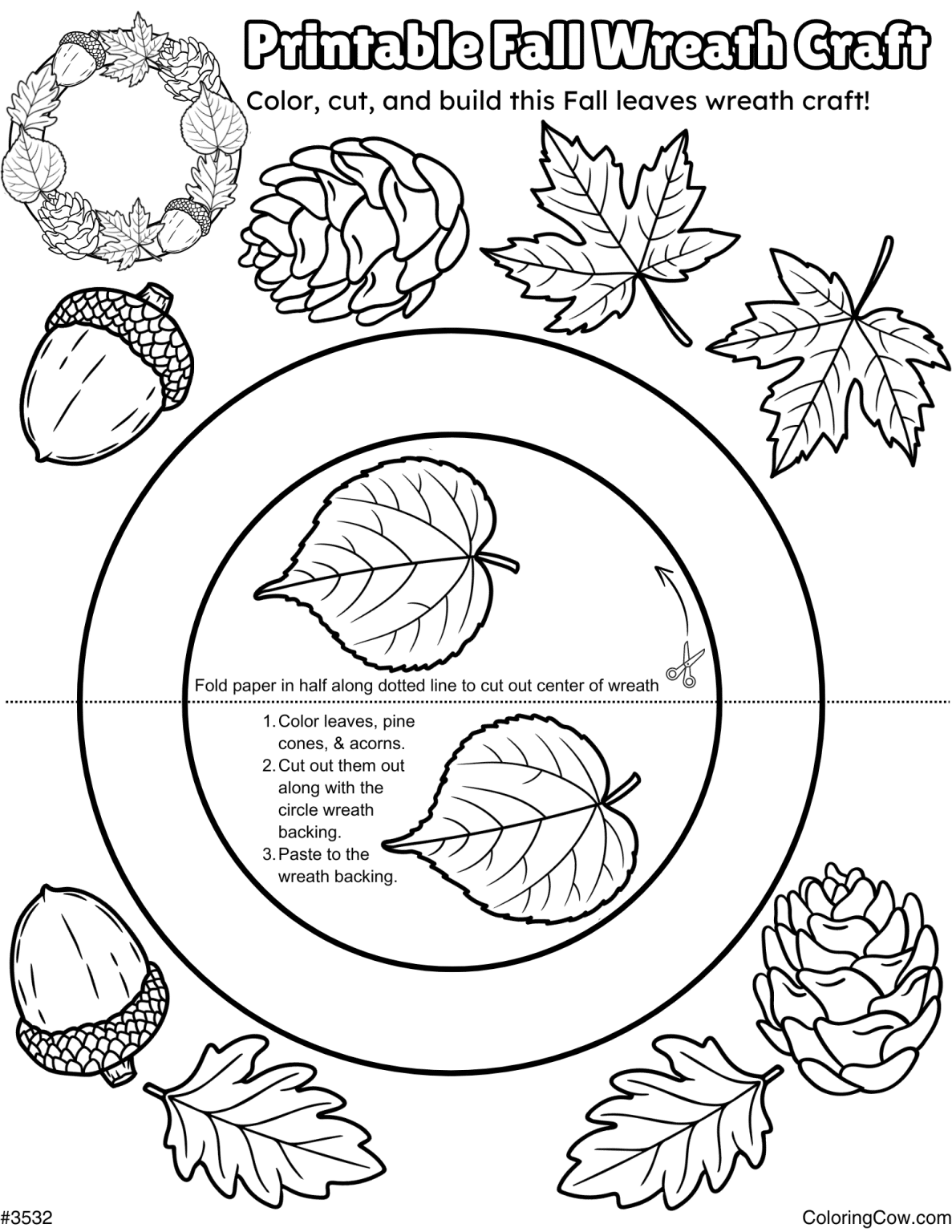 Fall Leaves Wreath Craft