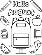 Hello August Coloring Page
