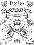 Hello November Coloring Page