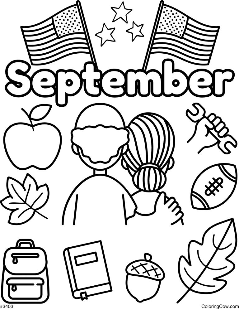 October Calendar Coloring Page