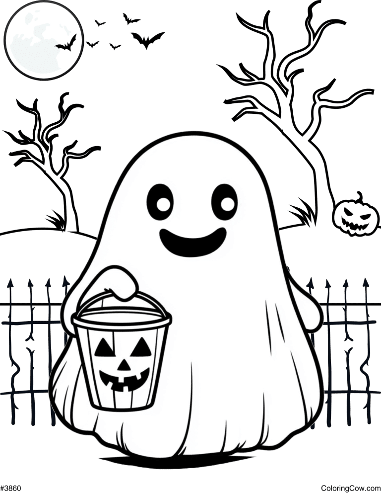 Scream Mask Coloring Page