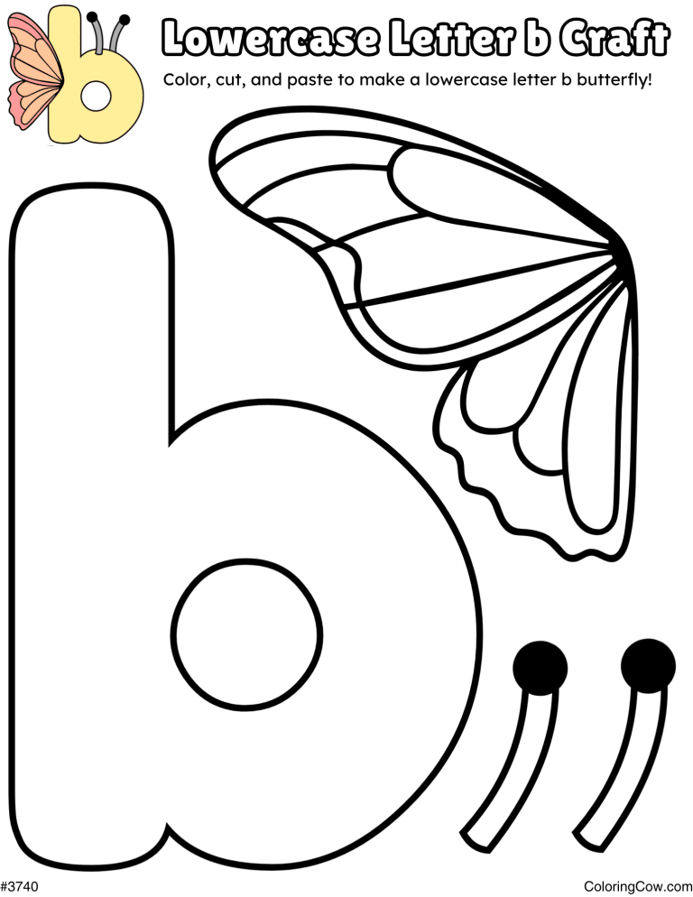 Lowercase Letter b Butterfly Craft