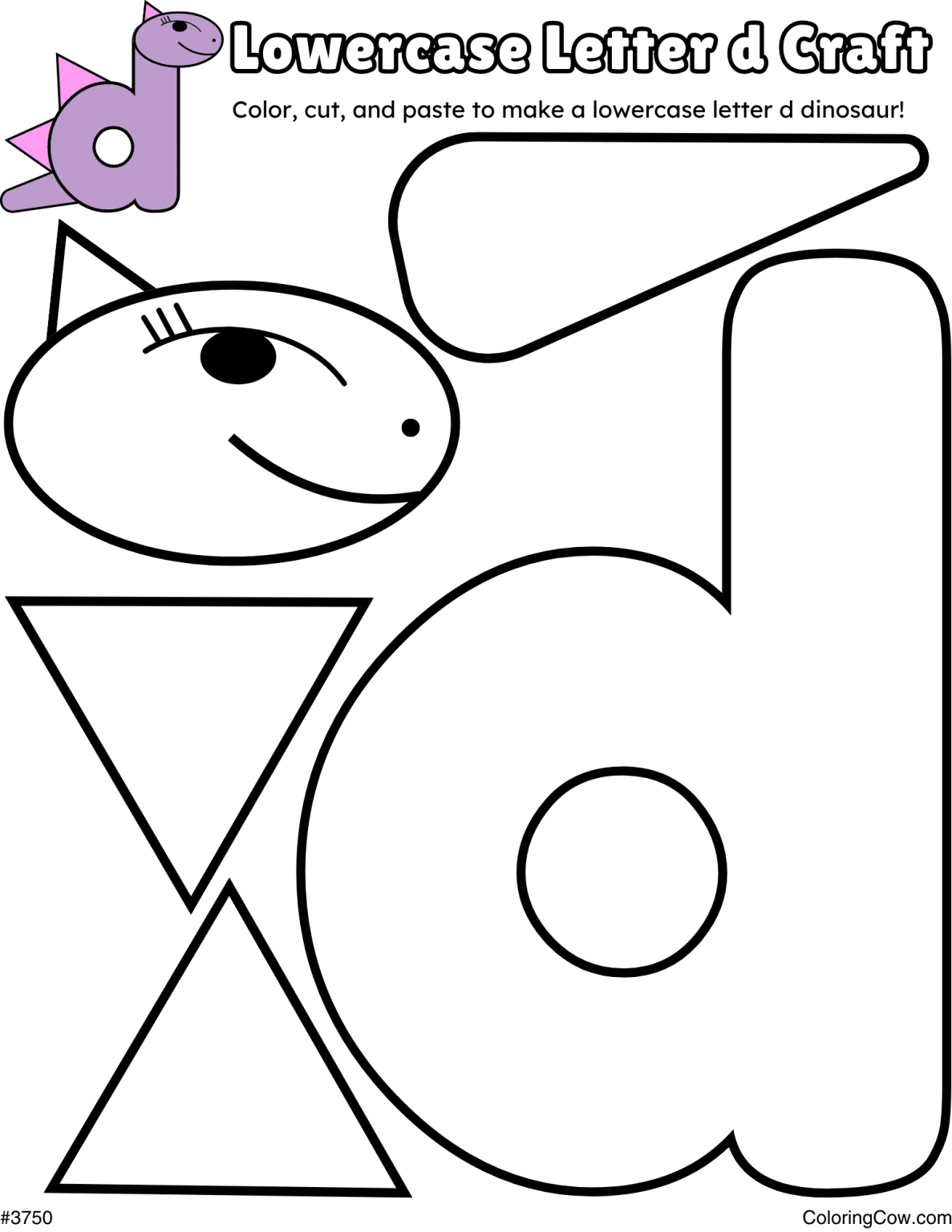 Lowercase Letter d Dinosaur Craft