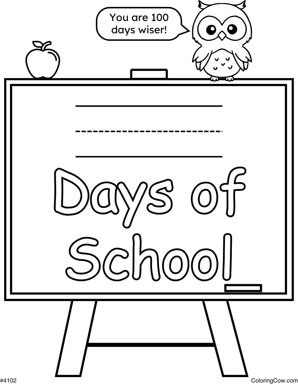 100th Day of School Coloring Pages - Coloring Cow