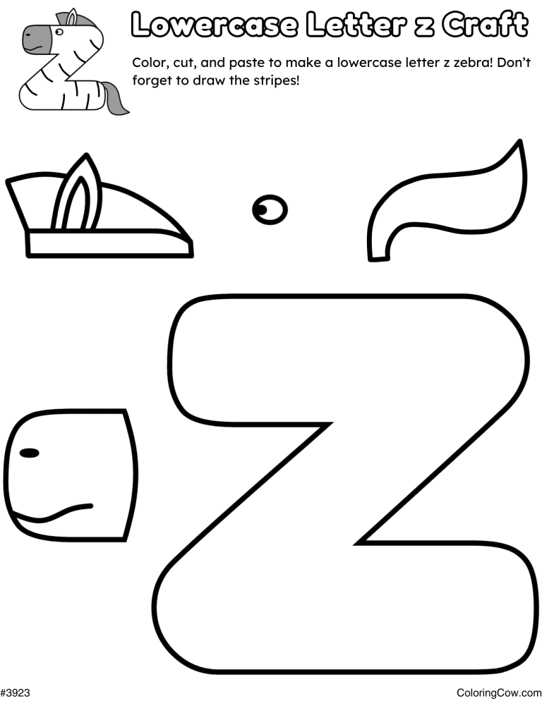 Lowercase Letter z Zebra Craft