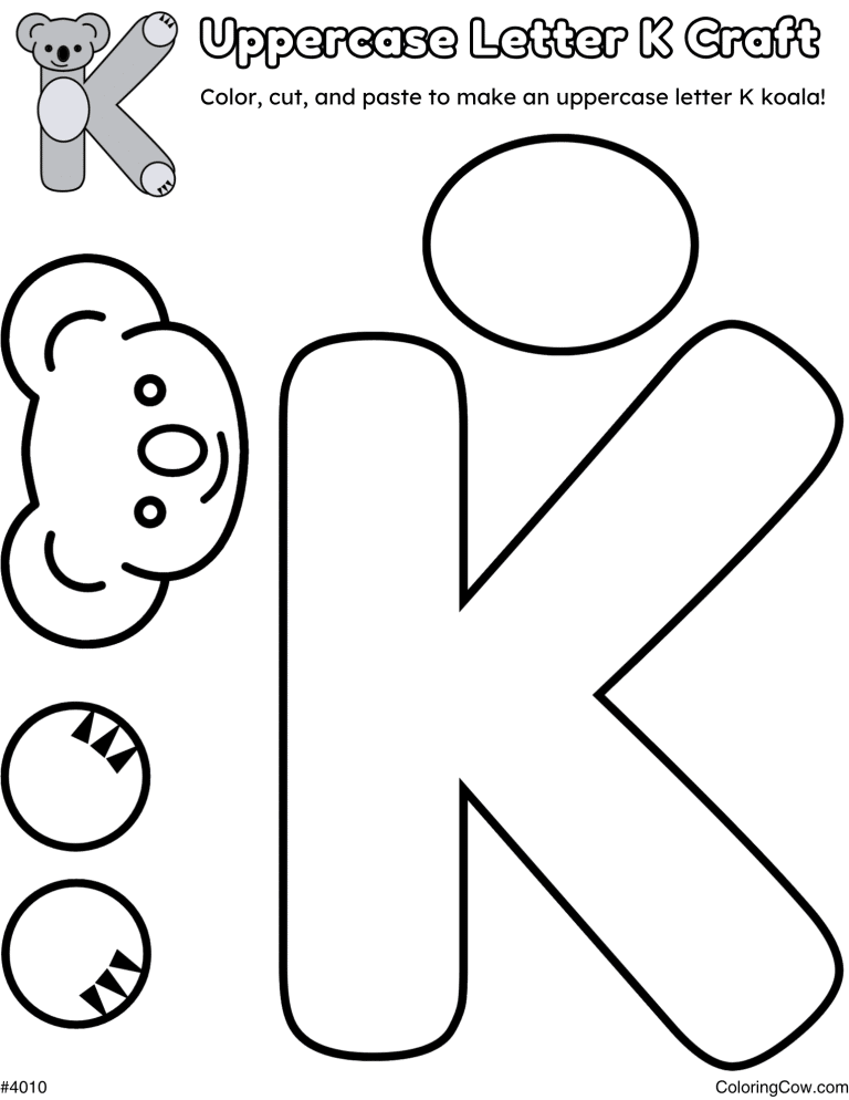 Uppercase Letter K Koala Craft