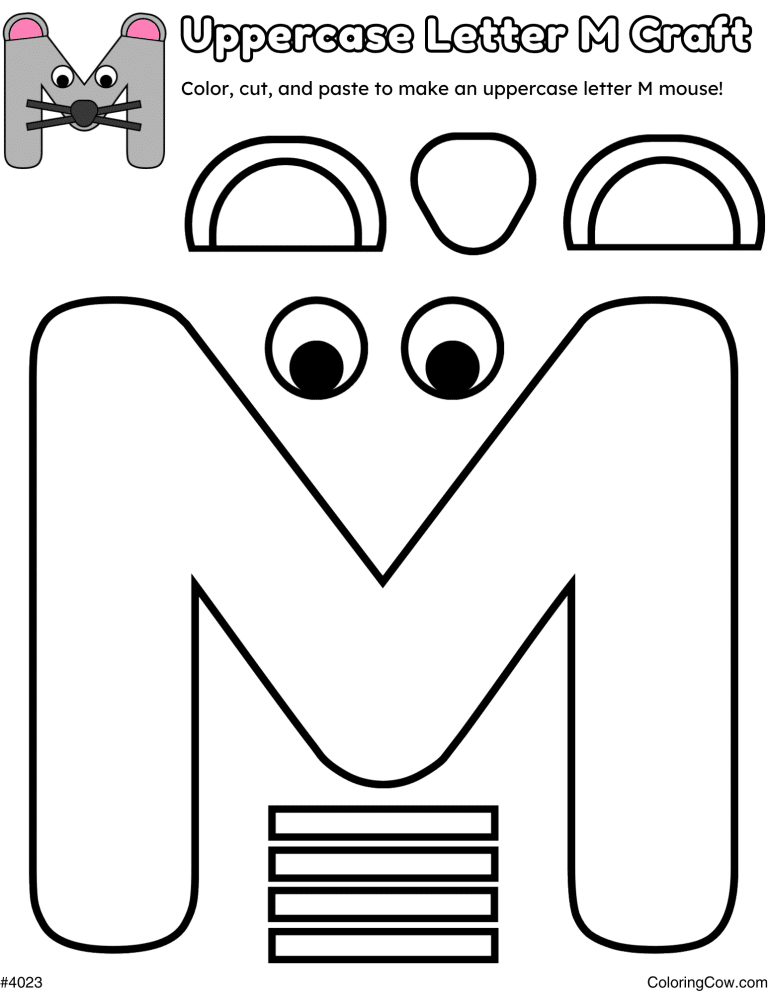 Uppercase Letter M Mouse Craft