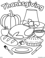 Thanksgiving Feast Coloring Page