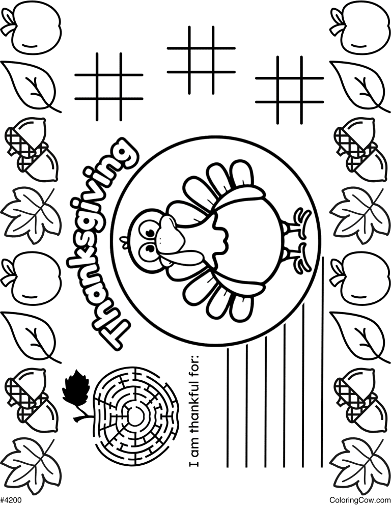 Thanksgiving Feast Coloring Page