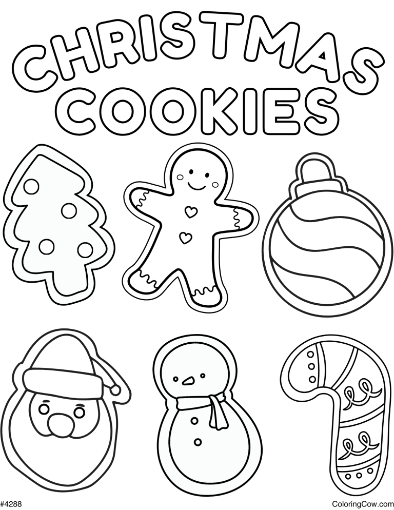 Christmas Cookies Coloring Page