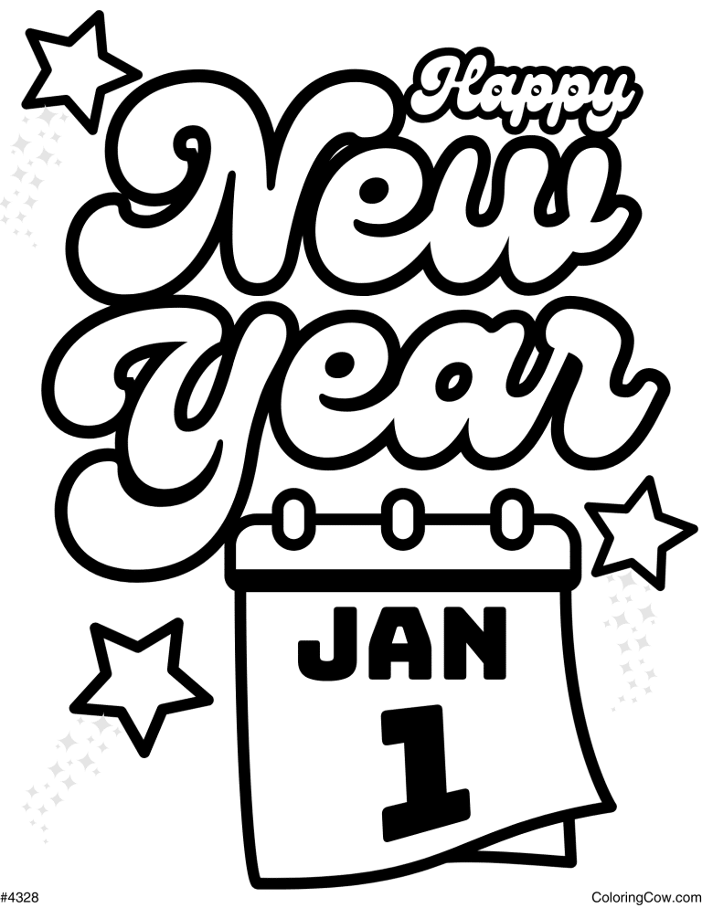 New Year's Day Coloring Page