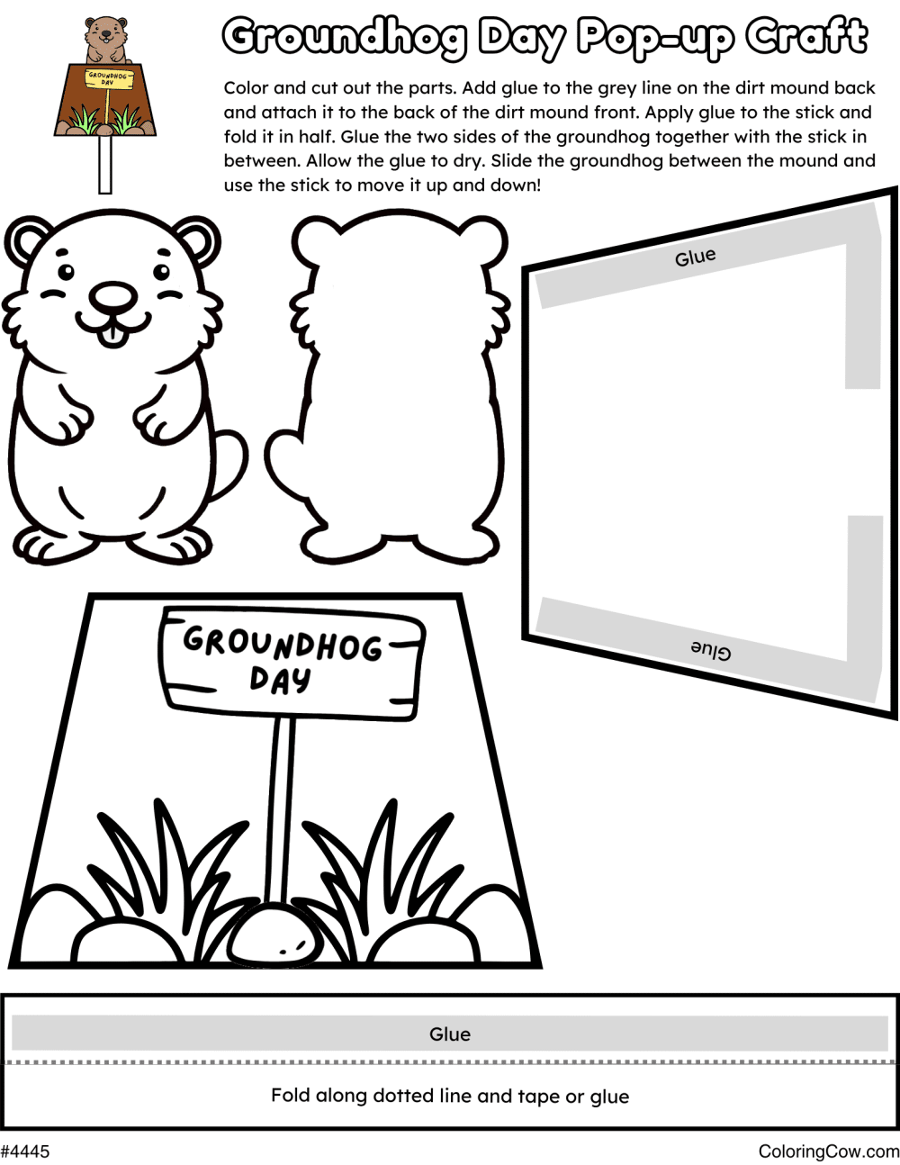 Groundhog Day Pop-up Craft