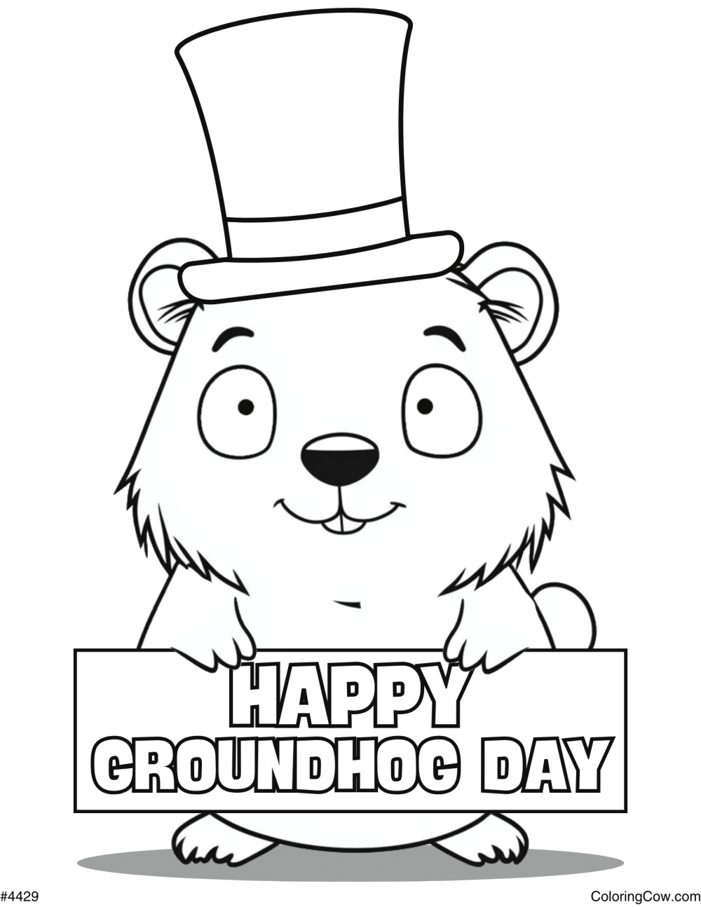 Happy Groundhog Day Coloring Page