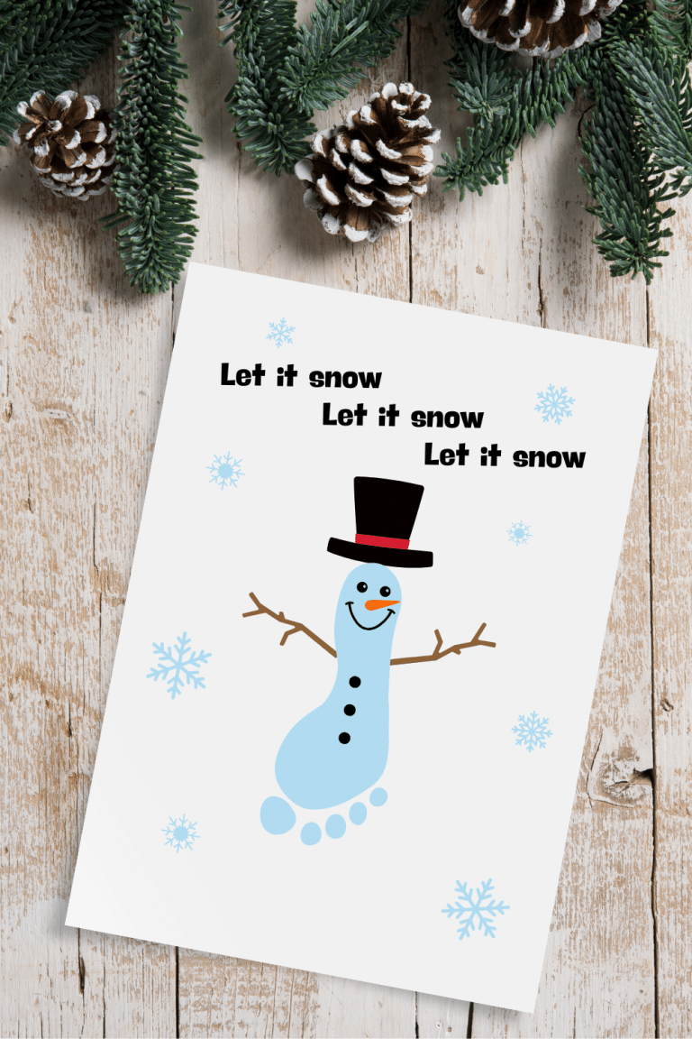 Winter Snowman Footprint Craft