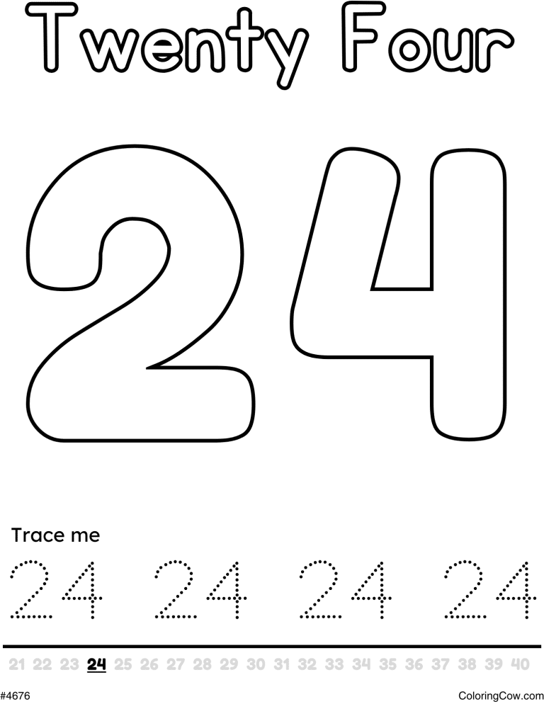 Number 24 Coloring Page