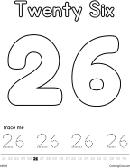 Number 26 Coloring Page