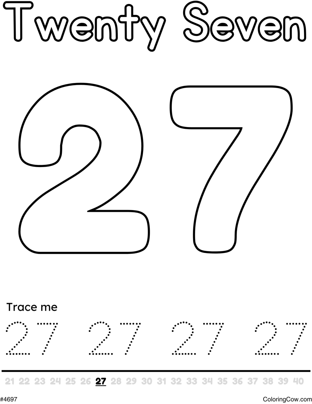 Number 27 Coloring Page
