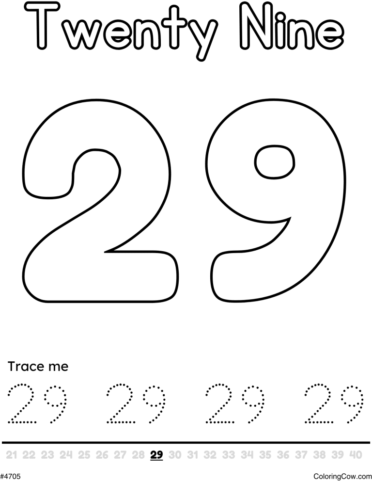 Number 29 Coloring Page