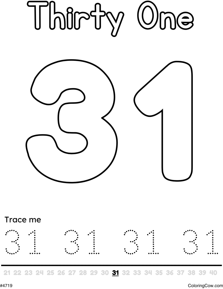 Number 31 Coloring Page