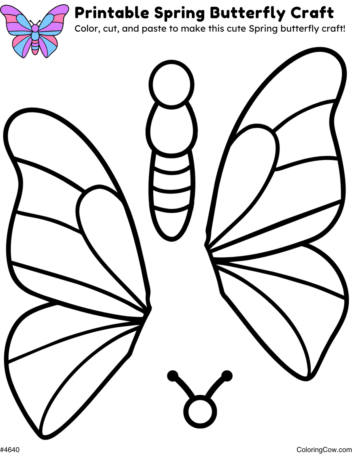 Free Printable Crafts for Kids - Coloring Cow