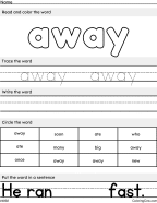 Sight Words Coloring Worksheets - Coloring Cow