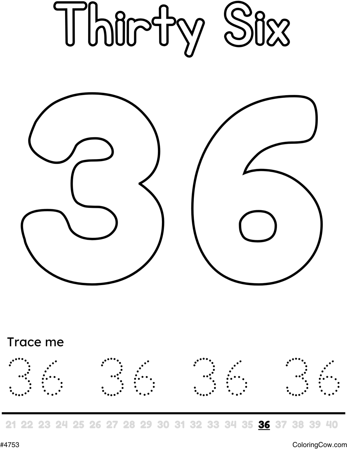 Number 36 Coloring Page