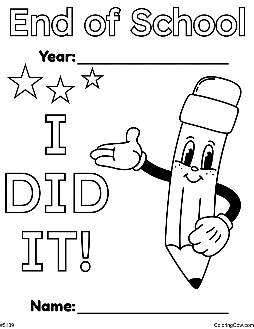 End of School Year Coloring Page
